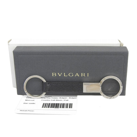 BVLGARI | Accessories | Bulgari Bvlgari Logo Key Ring Leather Black ...